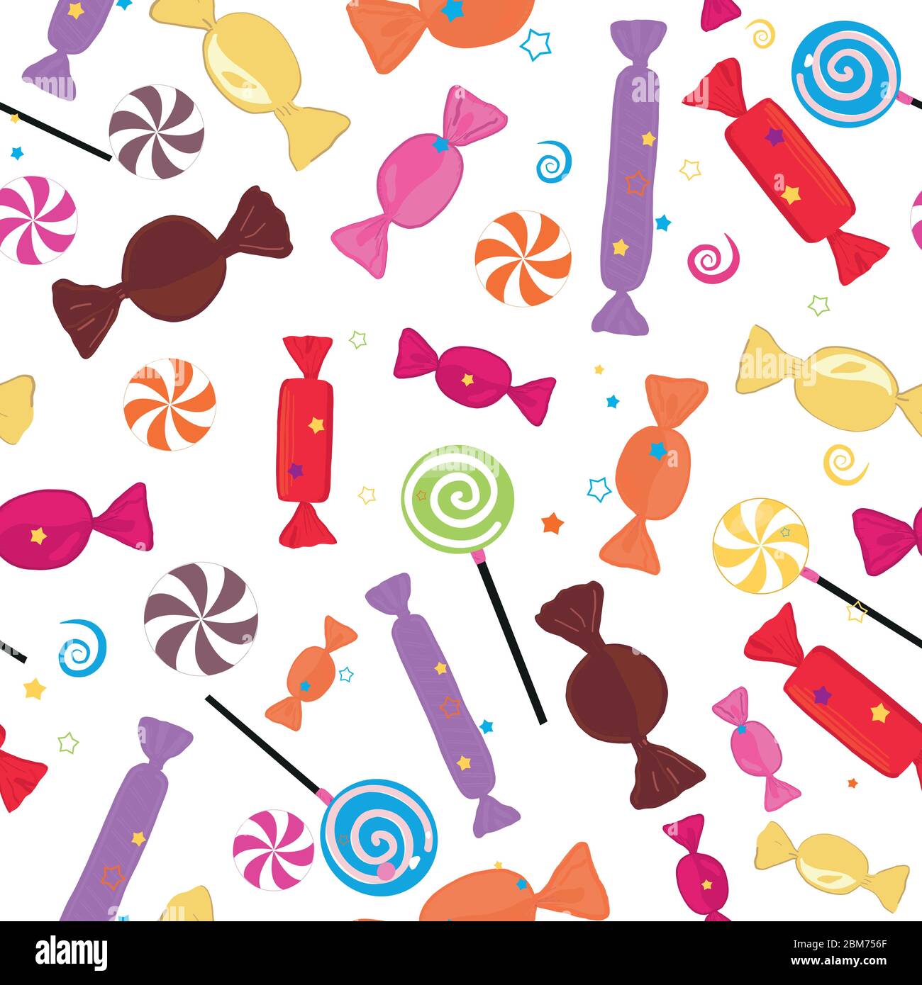 Colorful sweet candies seamless pattern background Stock Vector Image ...