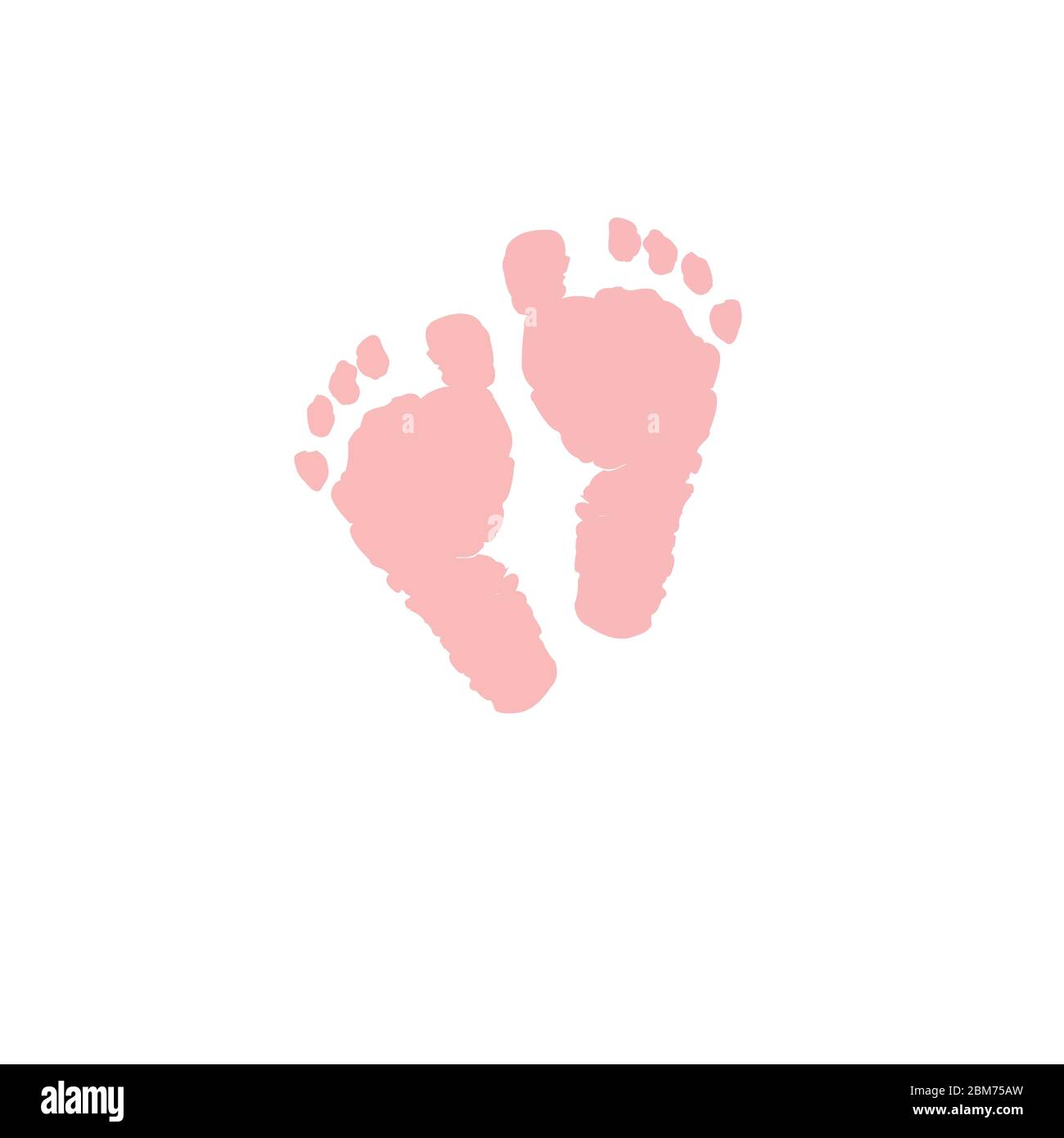 Baby foot icon vector illustration. Soft pink colored baby girl feet ...
