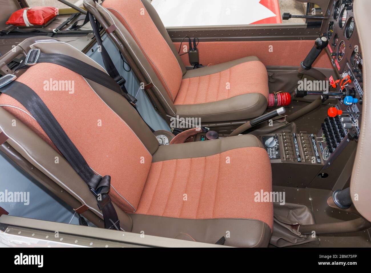Cockpit of Croatian Air Force ZLIN 242 L basic trainer aircraft Zemunik ...