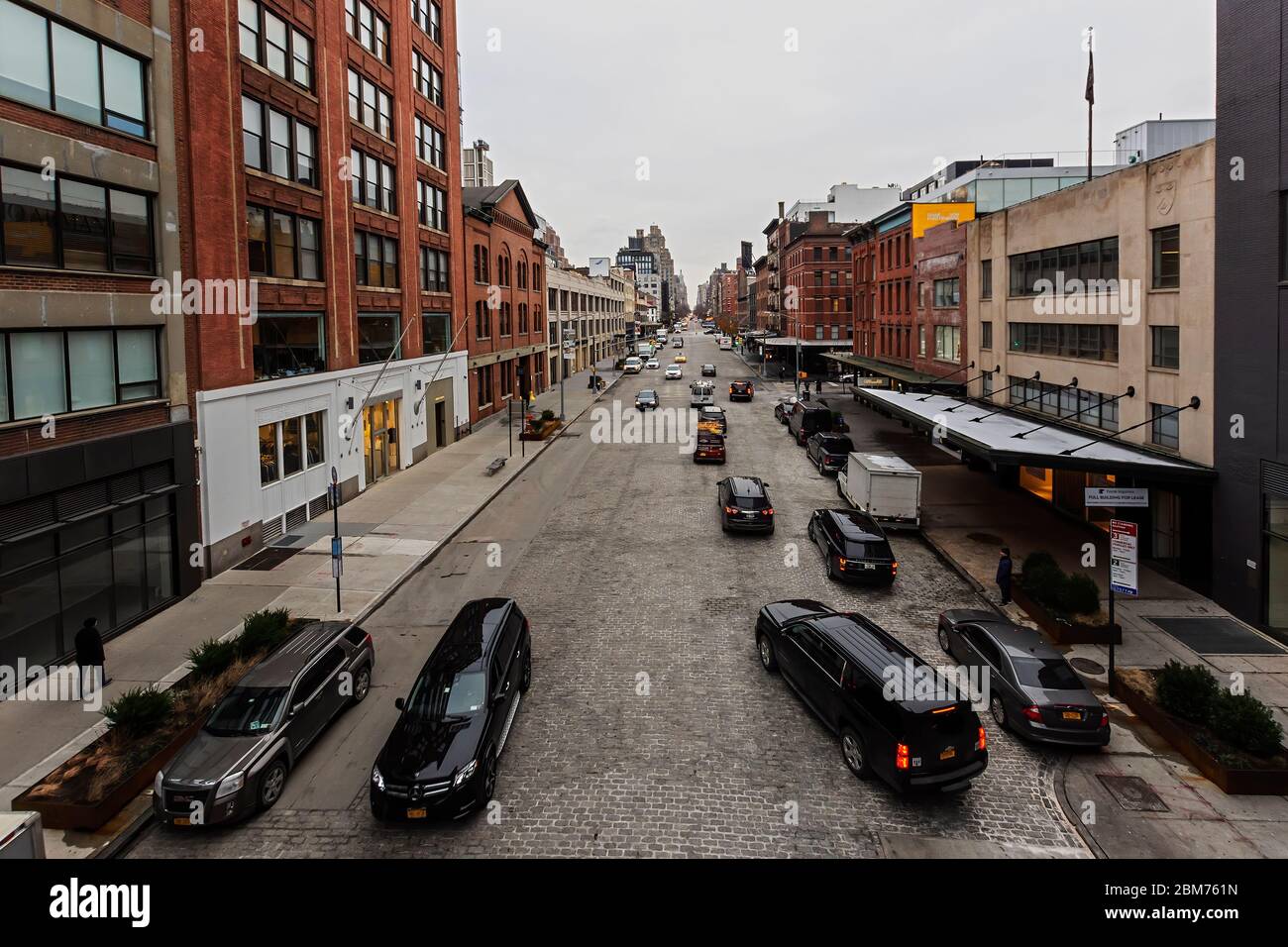 Chelsea neighborhood seen from the High Line, public park built on an ...