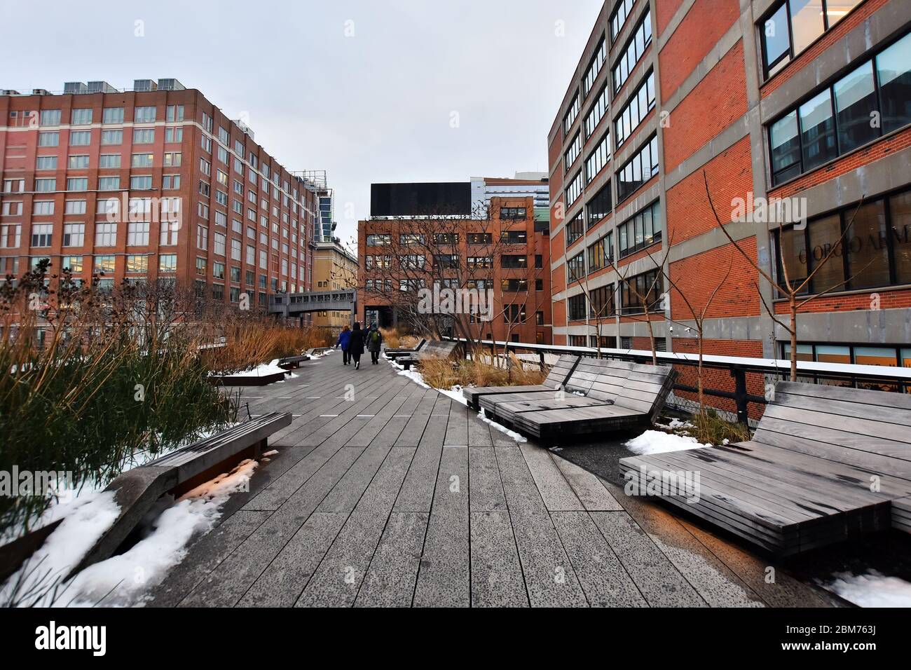 Manhattan, New York, USA - December 2019. The High Line , public park built on an historic ...