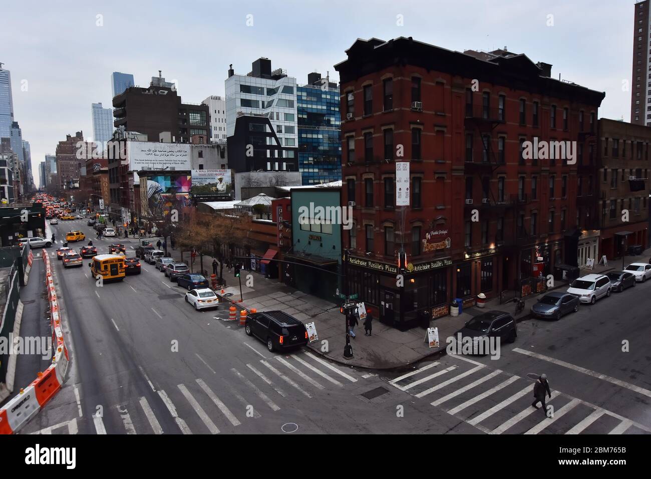 Chelsea neighborhood seen from the High Line, public park built on an ...