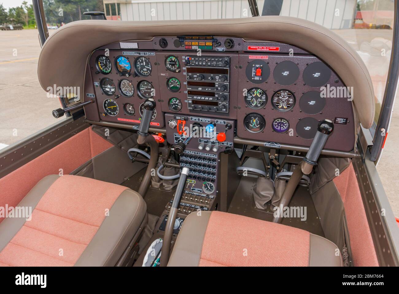 Cockpit of Croatian Air Force ZLIN 242 L basic trainer aircraft Zemunik ...