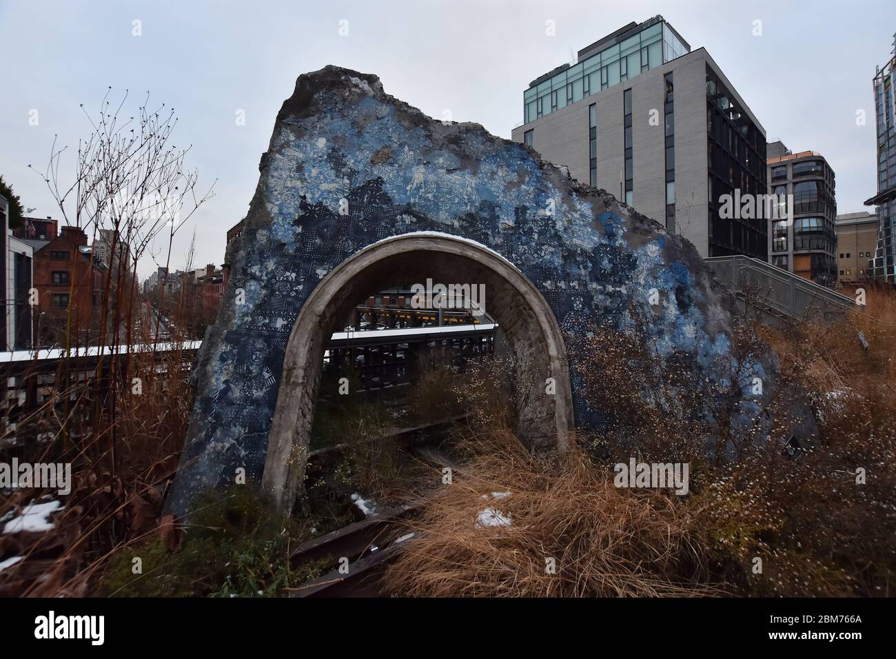 Manhattan, New York, USA - December 2019. The High Line , public park ...