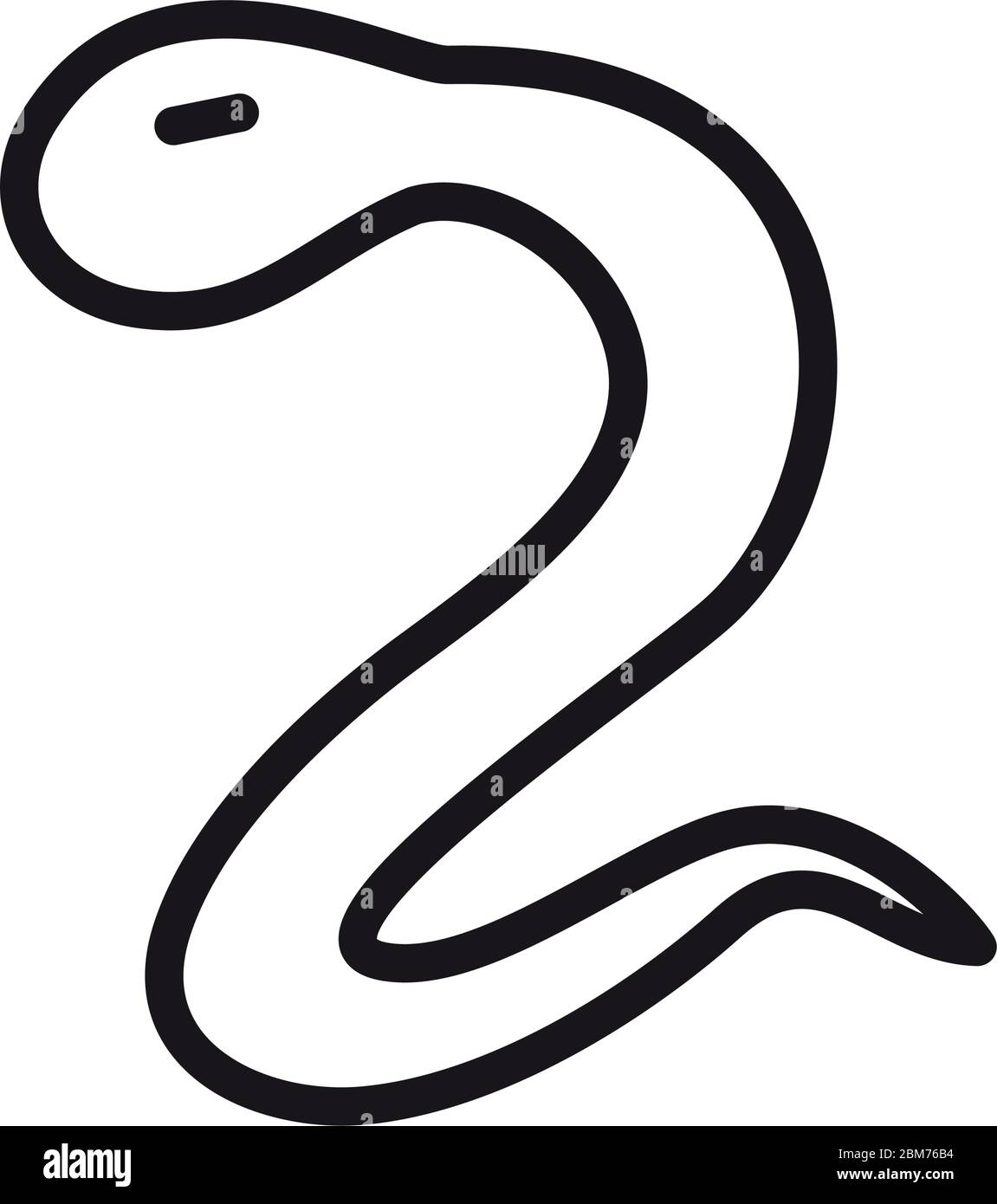 cyber security concept, snake malware icon over white background, line ...