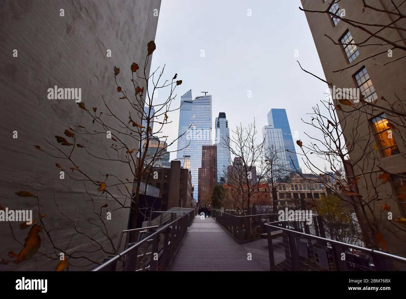 Architecture at The High Line, public park built on an historic freight rail line elevated above ...