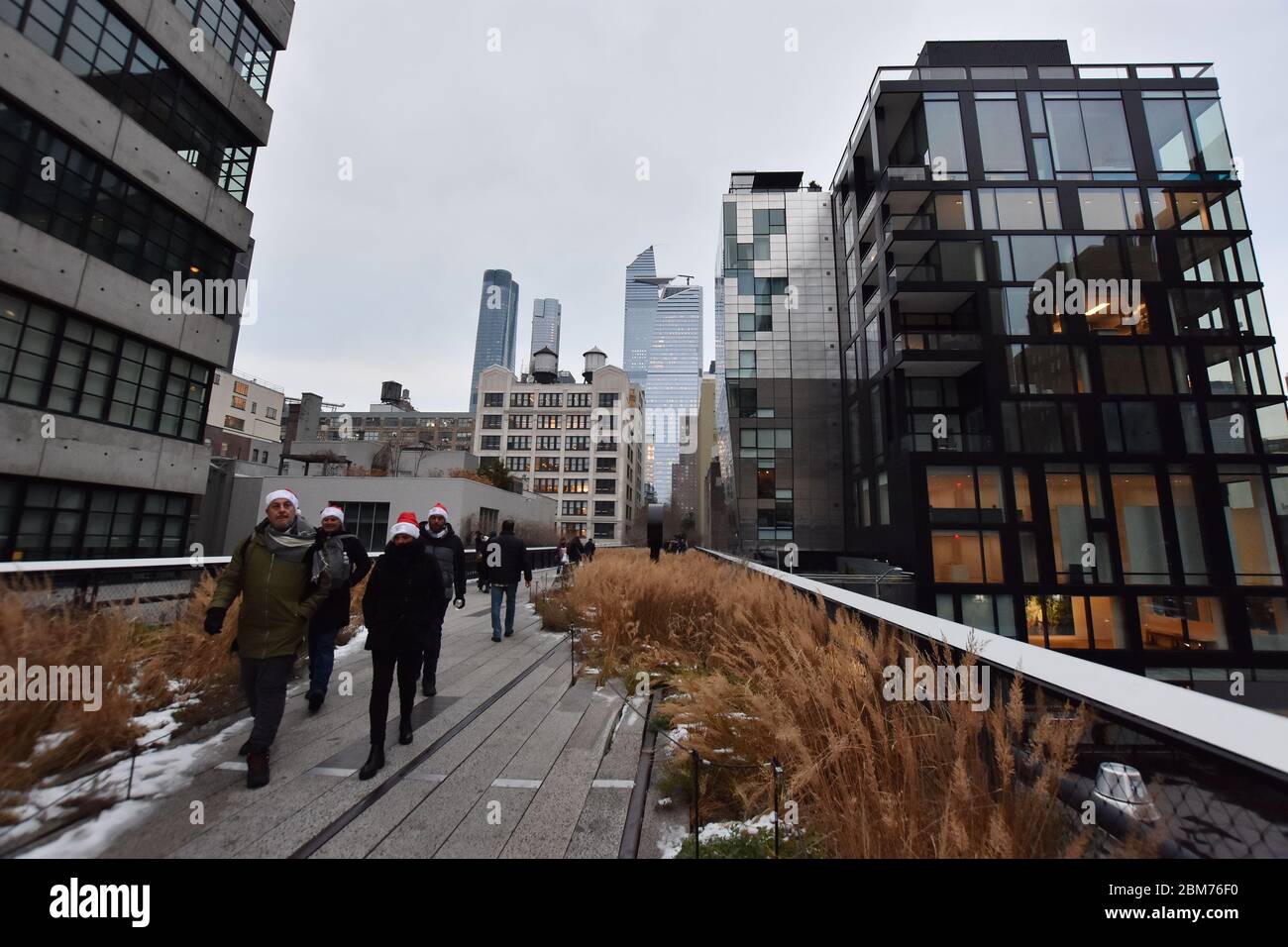 Manhattan, New York, USA - December 2019. The High Line , public park built on an historic ...