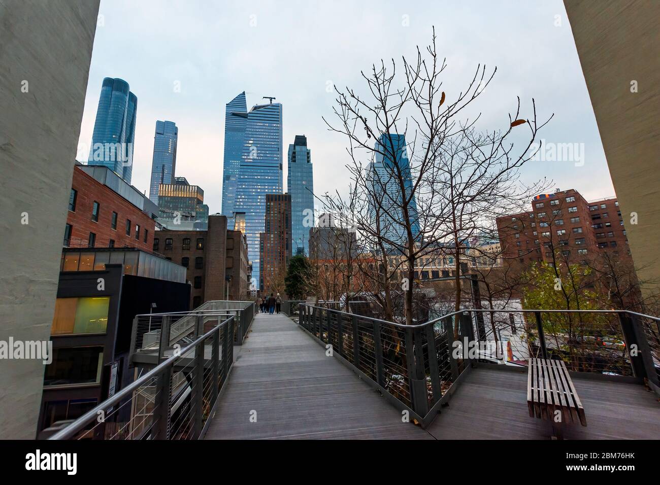 Architecture at The High Line, public park built on an historic freight rail line elevated above ...