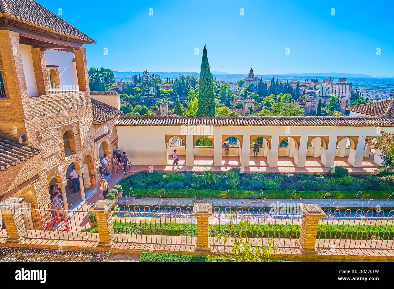 GRANADA, SPAIN - SEPTEMBER 25, 2019: Enjoy the top view on Patio of ...