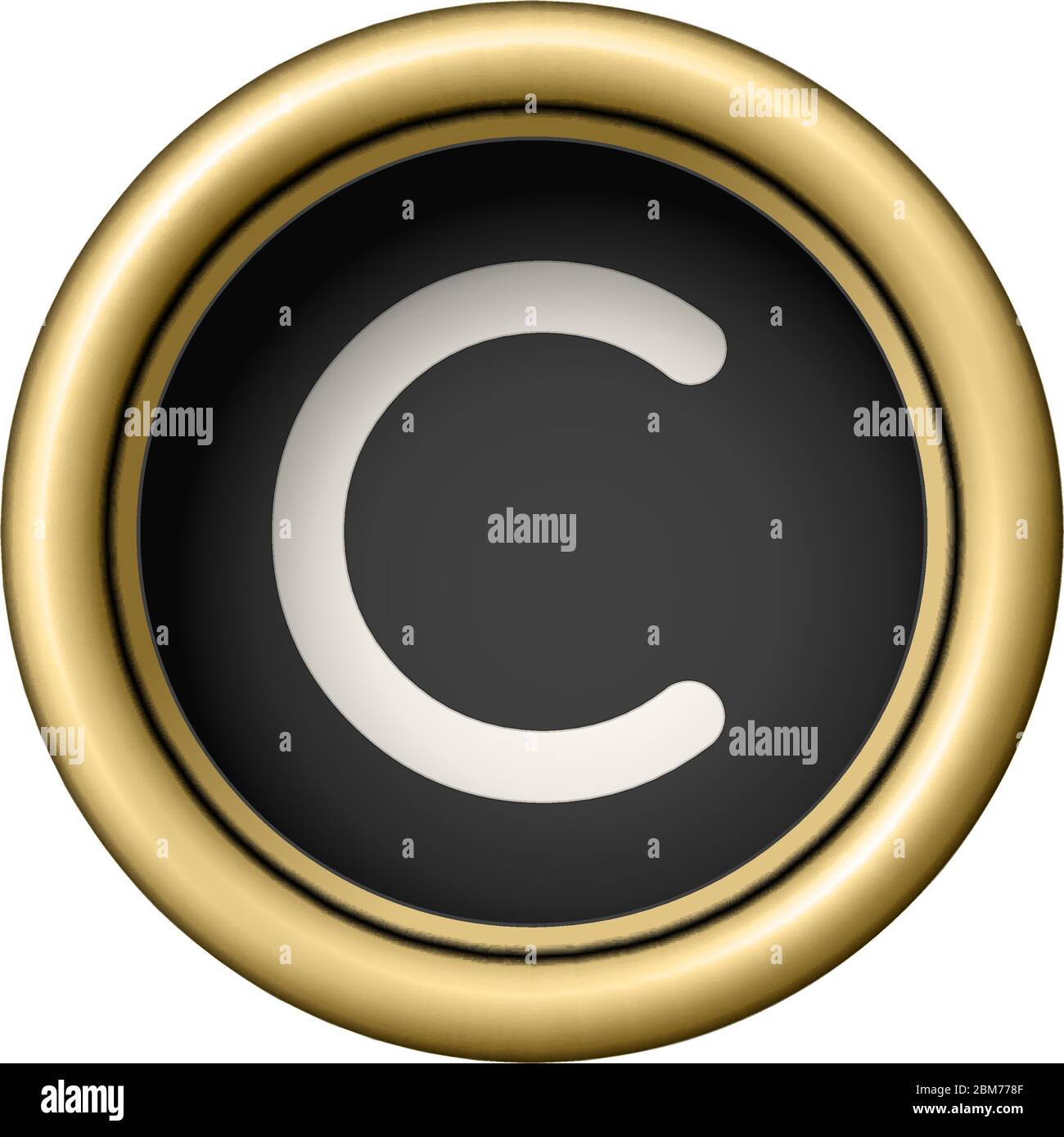 Letter C. Vintage golden typewriter button Stock Vector Image & Art - Alamy