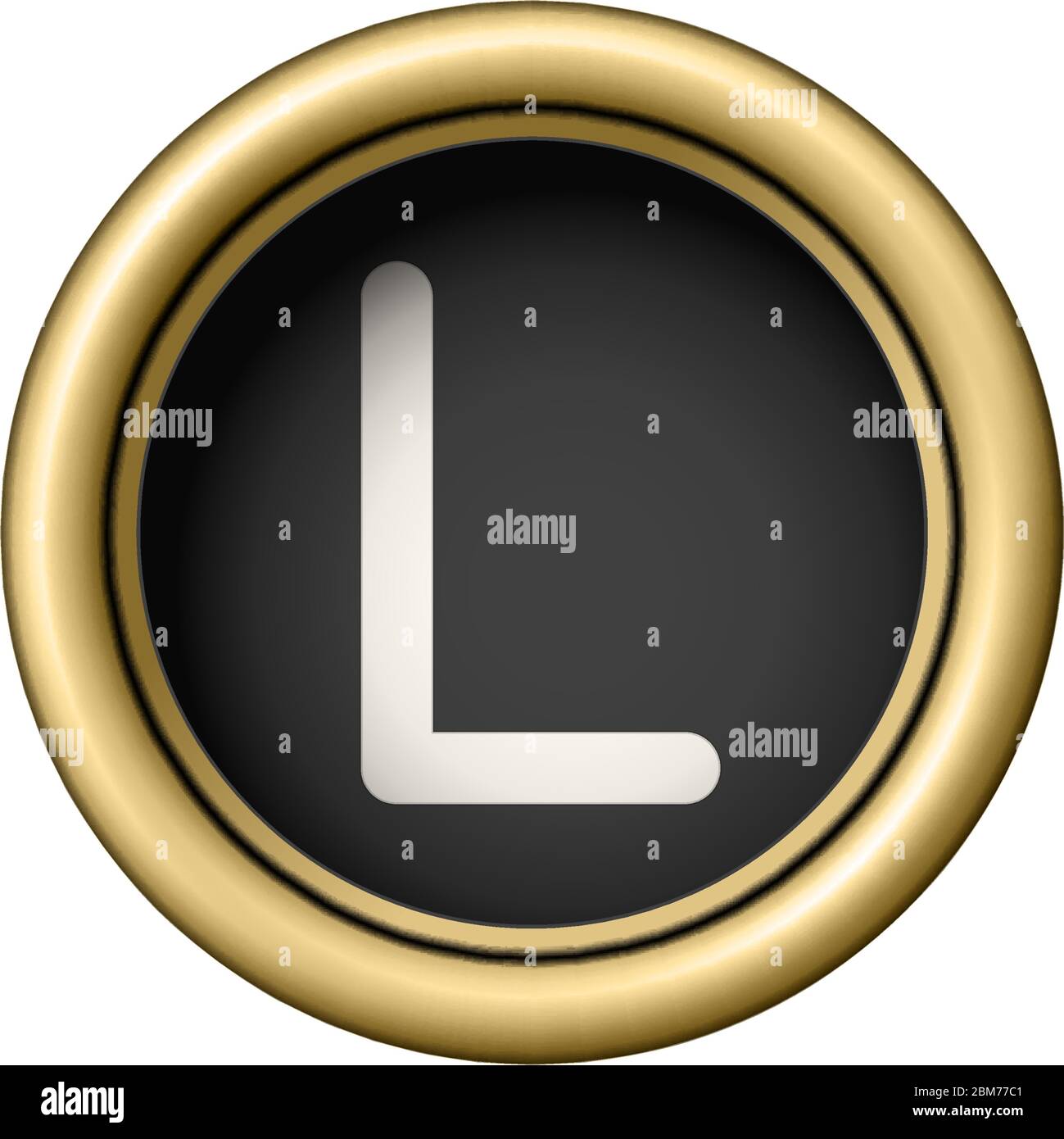 Letter L. Vintage golden typewriter button Stock Vector Image & Art - Alamy