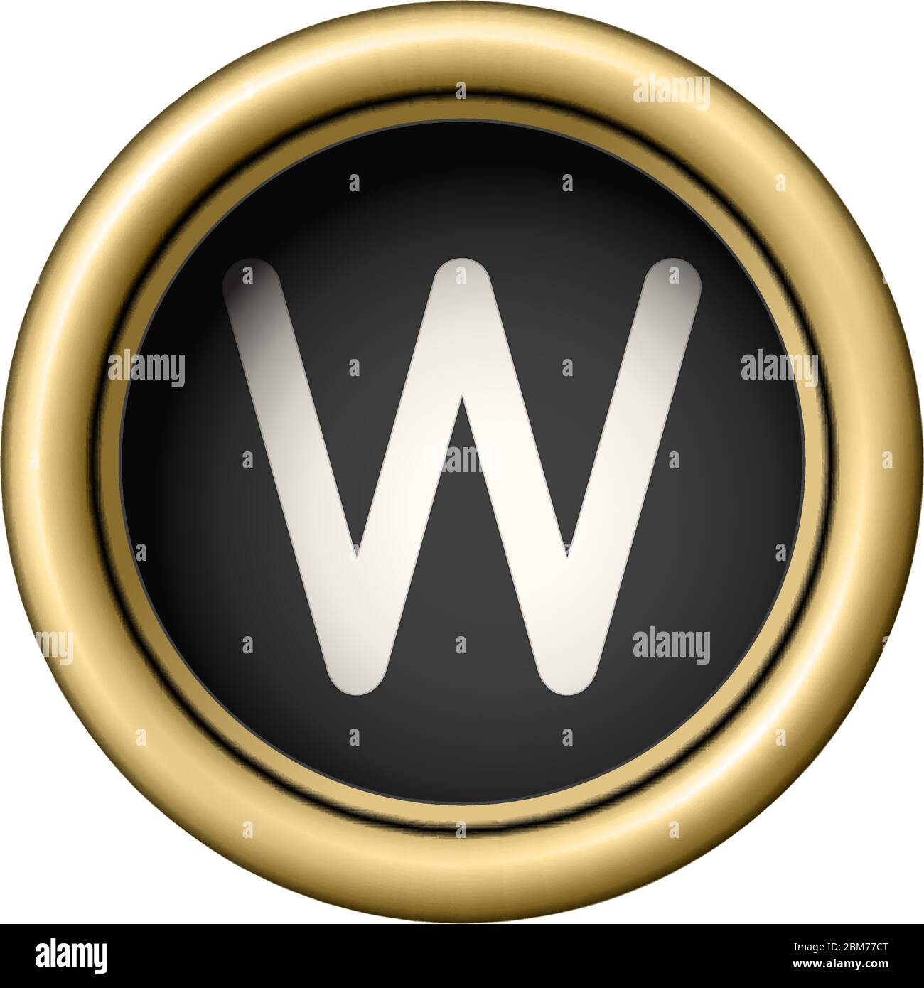 Letter W. Vintage golden typewriter button Stock Vector Image & Art - Alamy