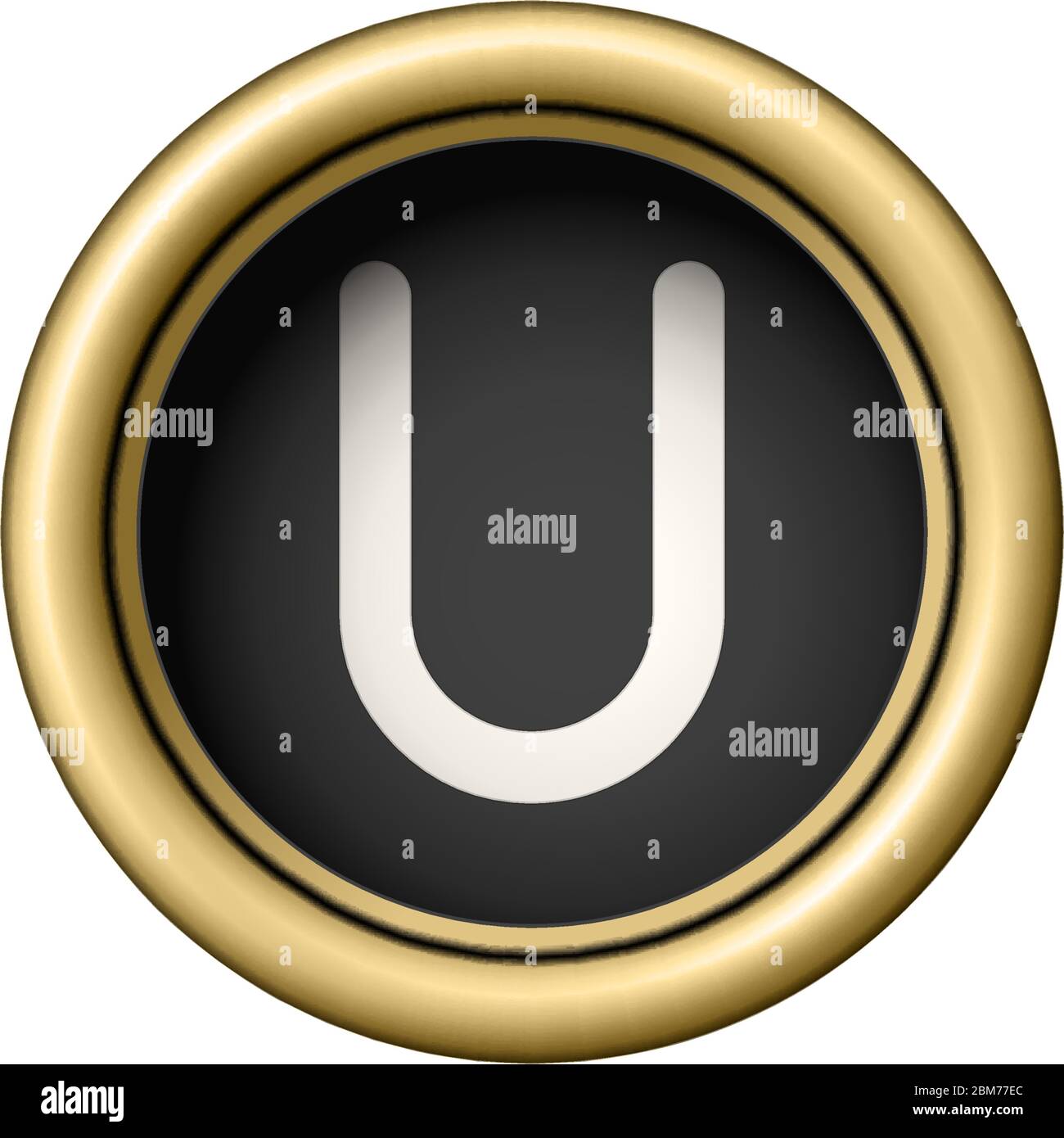 Letter U. Vintage golden typewriter button Stock Vector Image & Art - Alamy