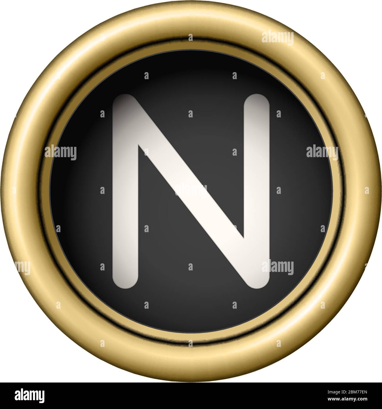 Letter N. Vintage golden typewriter button Stock Vector Image & Art - Alamy
