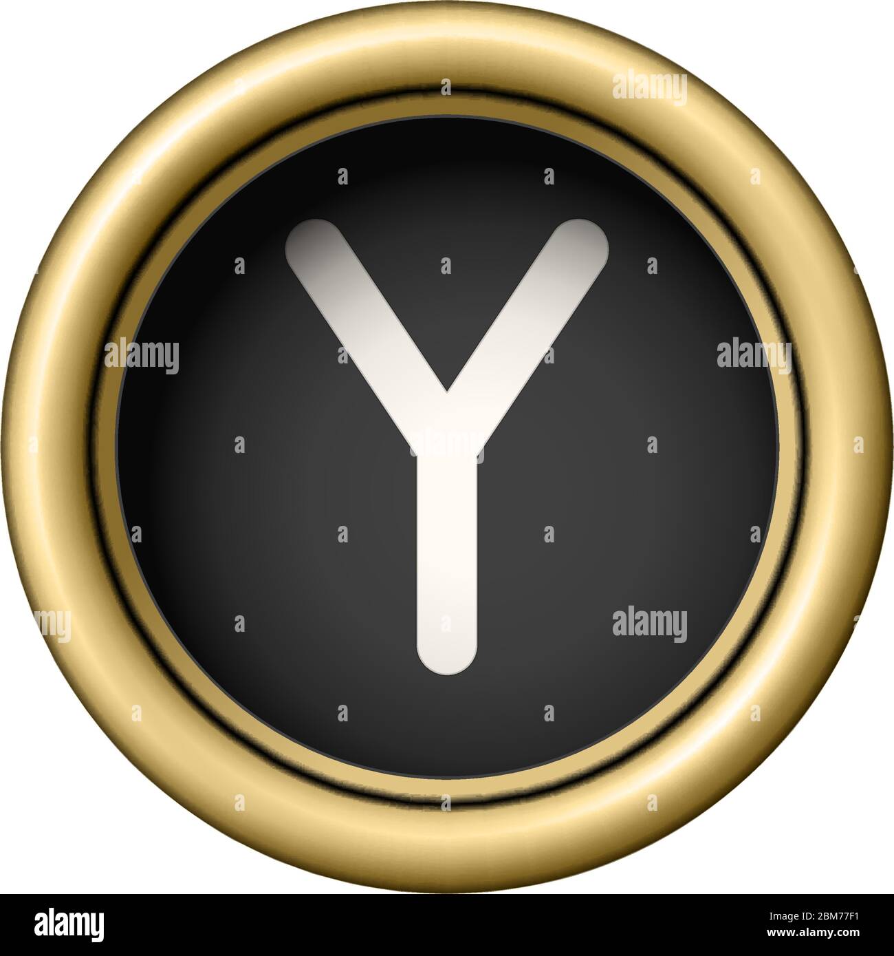 Letter Y. Vintage golden typewriter button Stock Vector Image & Art - Alamy