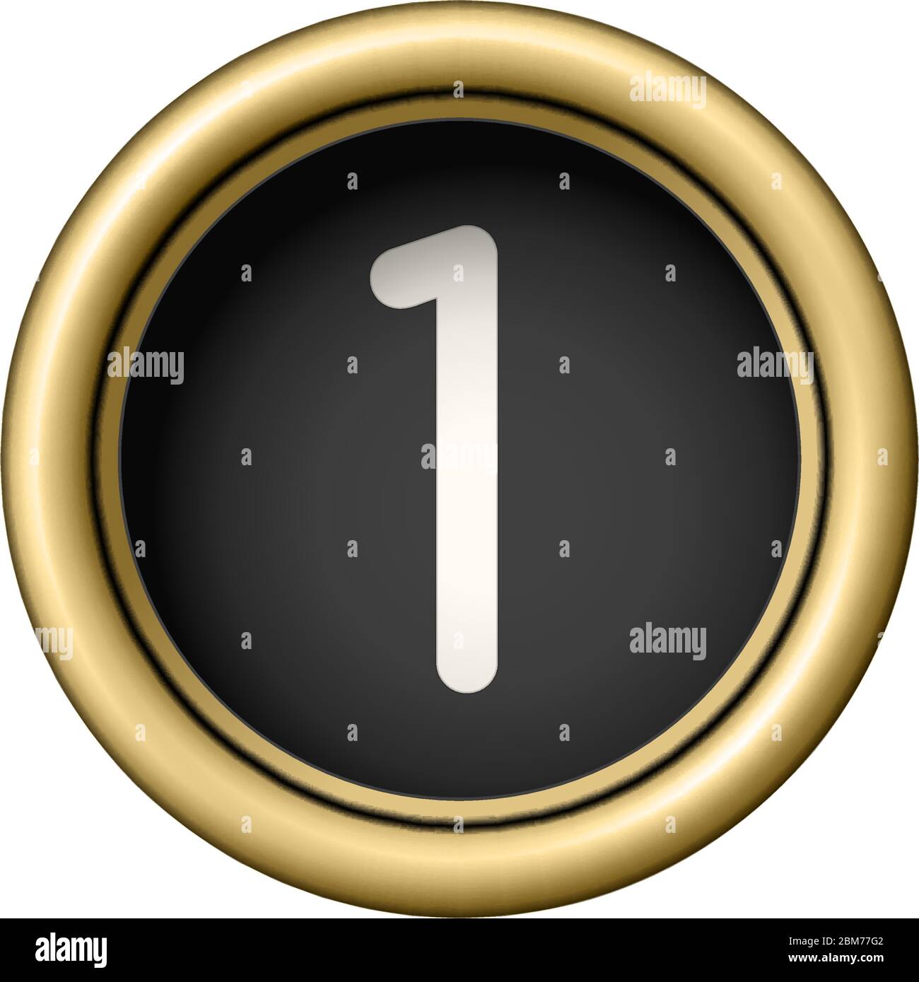 Number 1. Vintage golden typewriter button Stock Vector Image & Art - Alamy