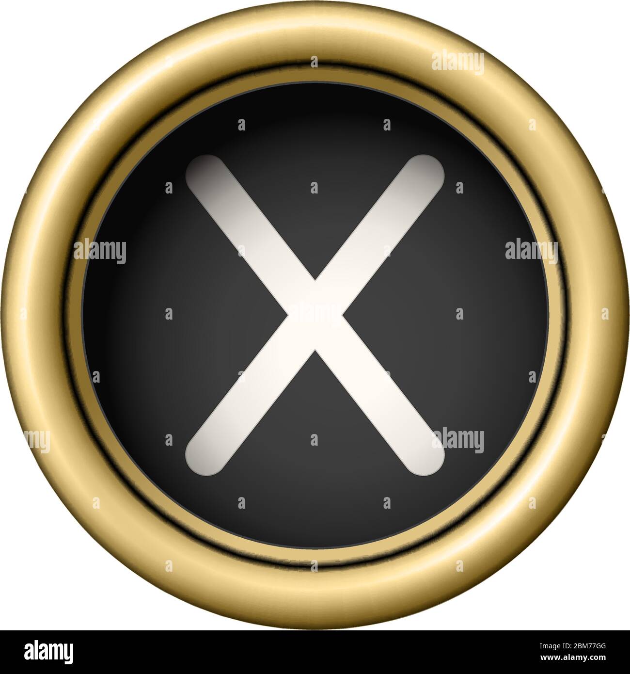 Letter X. Vintage golden typewriter button Stock Vector Image & Art - Alamy