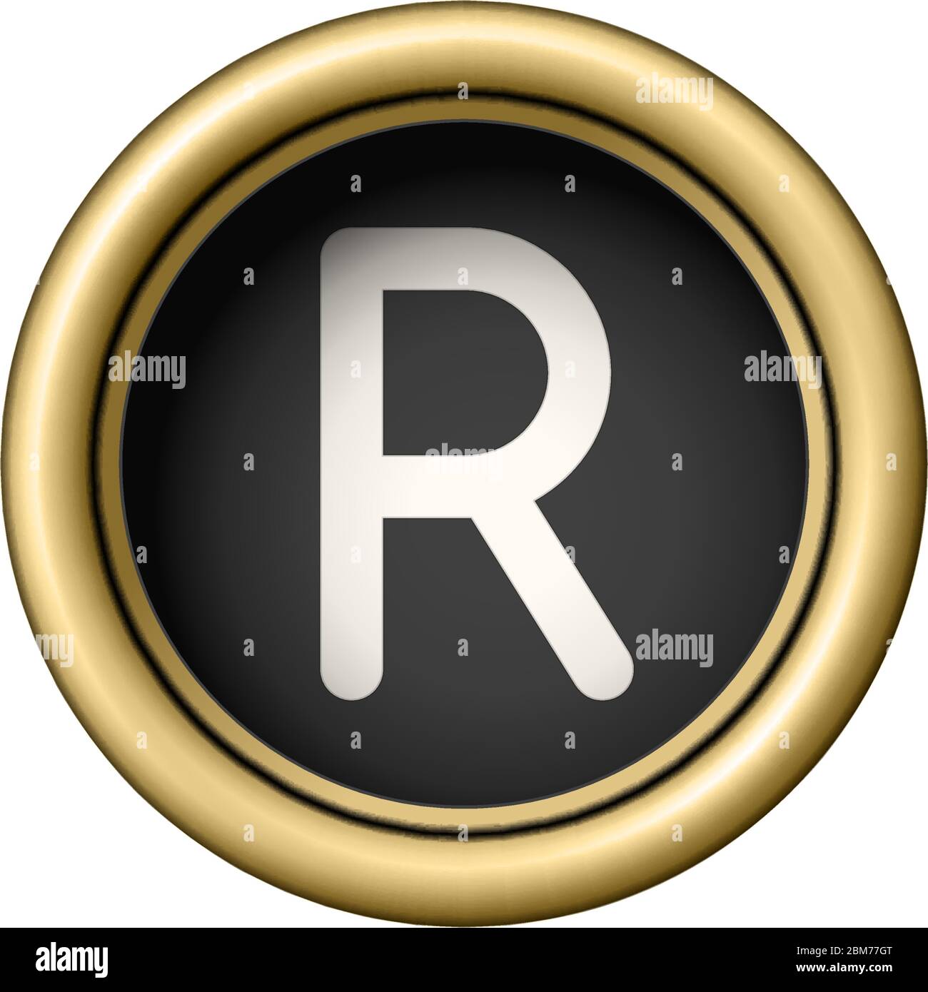 Letter R. Vintage golden typewriter button Stock Vector Image & Art - Alamy