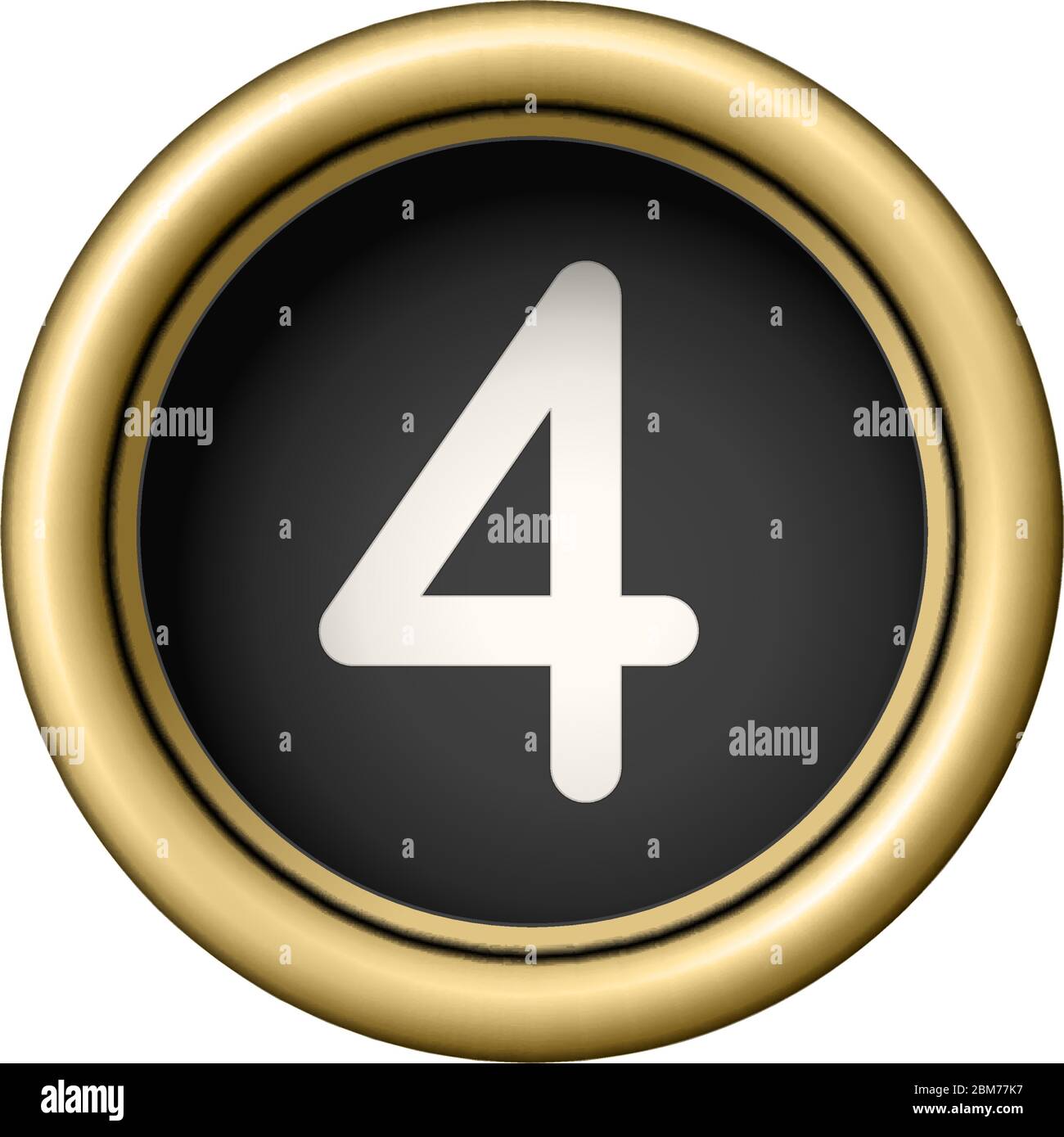Number 4. Vintage golden typewriter button Stock Vector Image & Art - Alamy