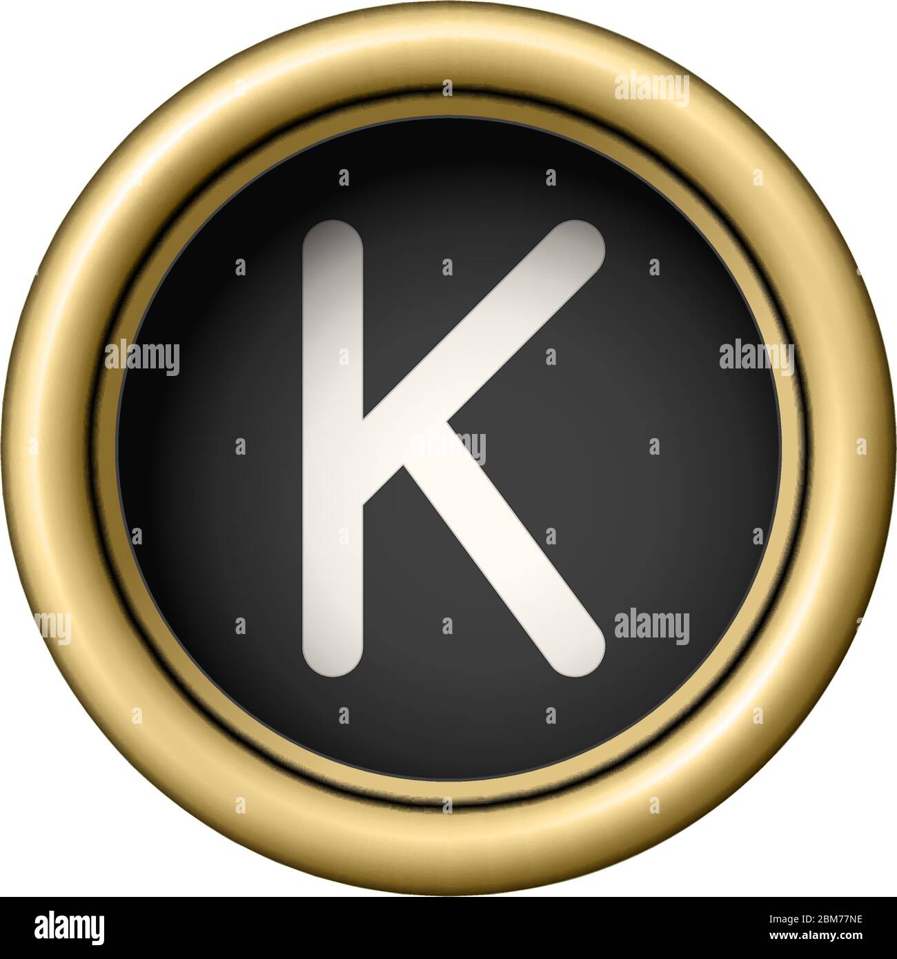 Letter K. Vintage golden typewriter button Stock Vector Image & Art - Alamy