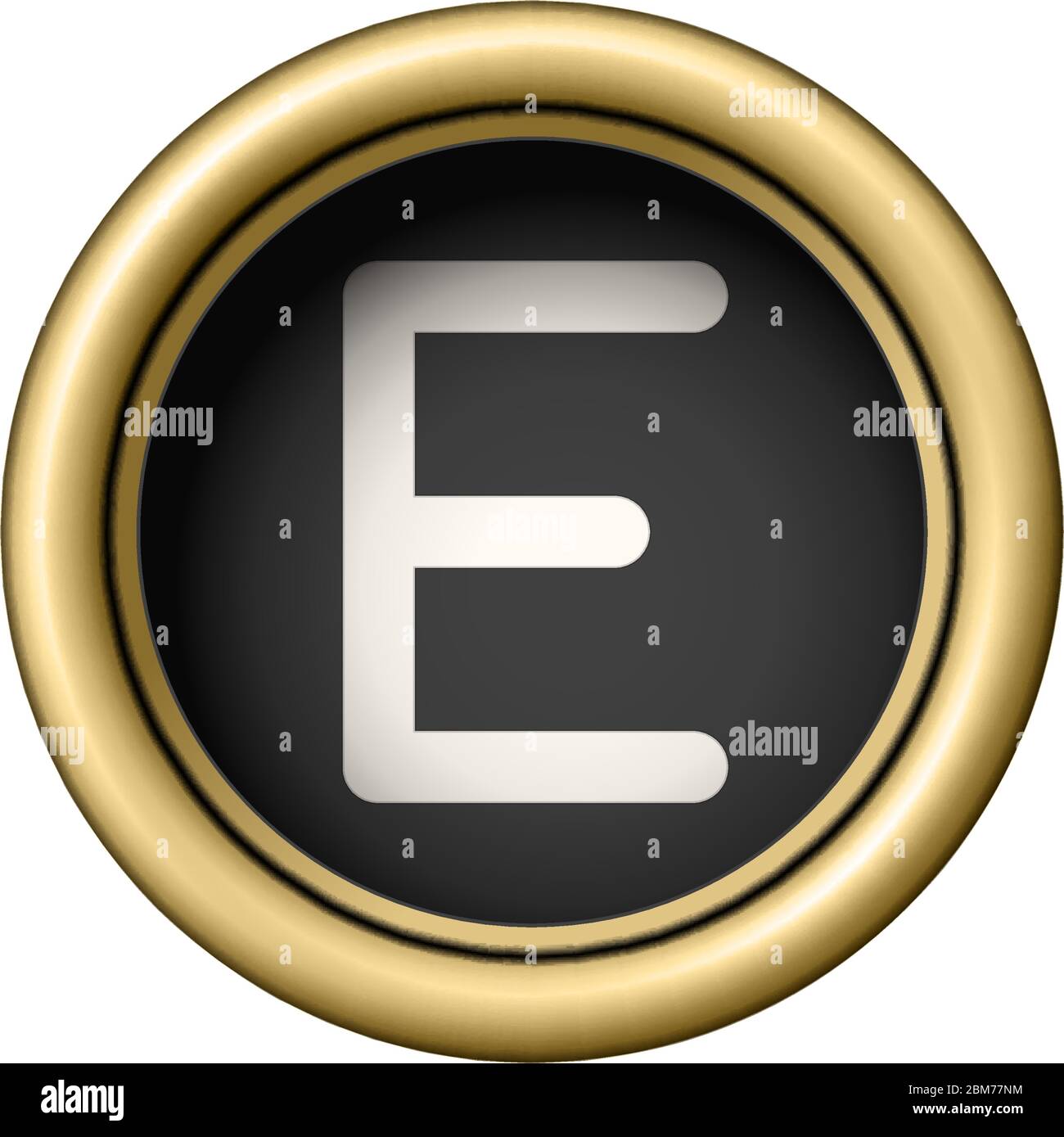 Letter E. Vintage golden typewriter button Stock Vector Image & Art - Alamy