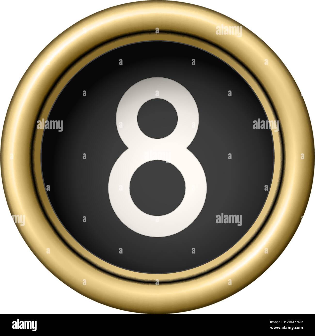 Number 8. Vintage golden typewriter button Stock Vector Image & Art - Alamy