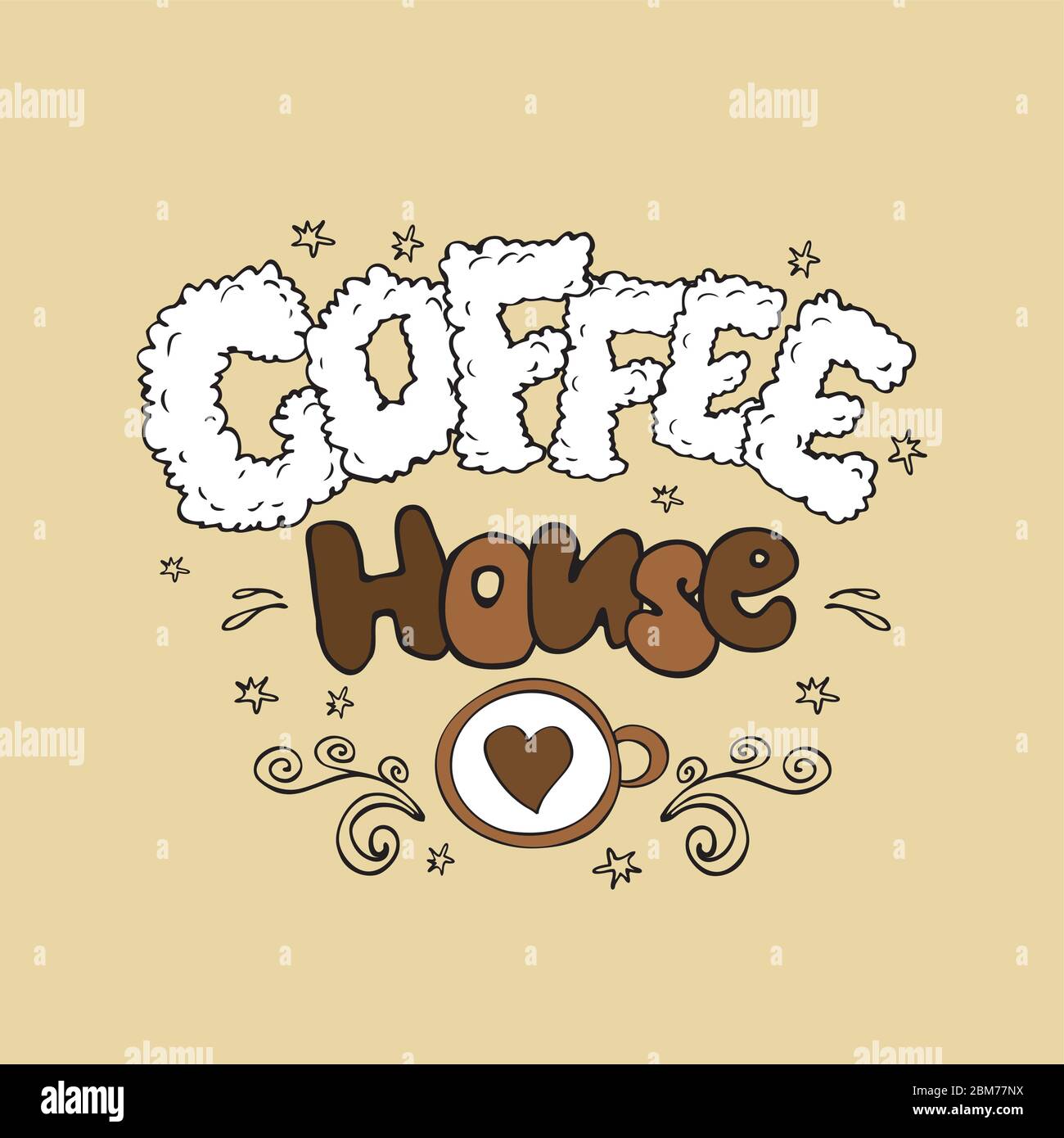 Coffee house hand drawn design,vector illustration Stock Vector Image ...