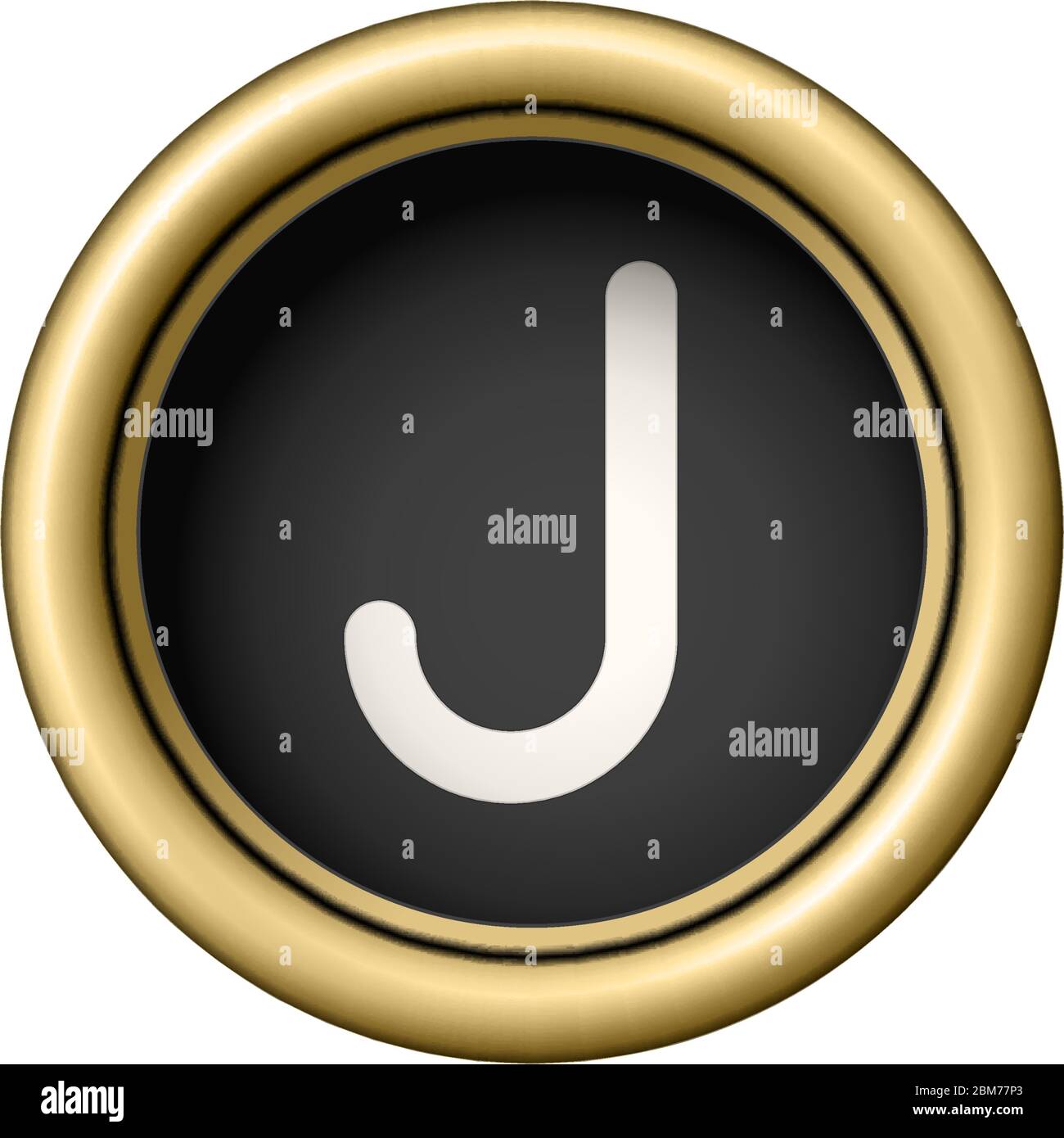 Letter J. Vintage golden typewriter button Stock Vector Image & Art - Alamy