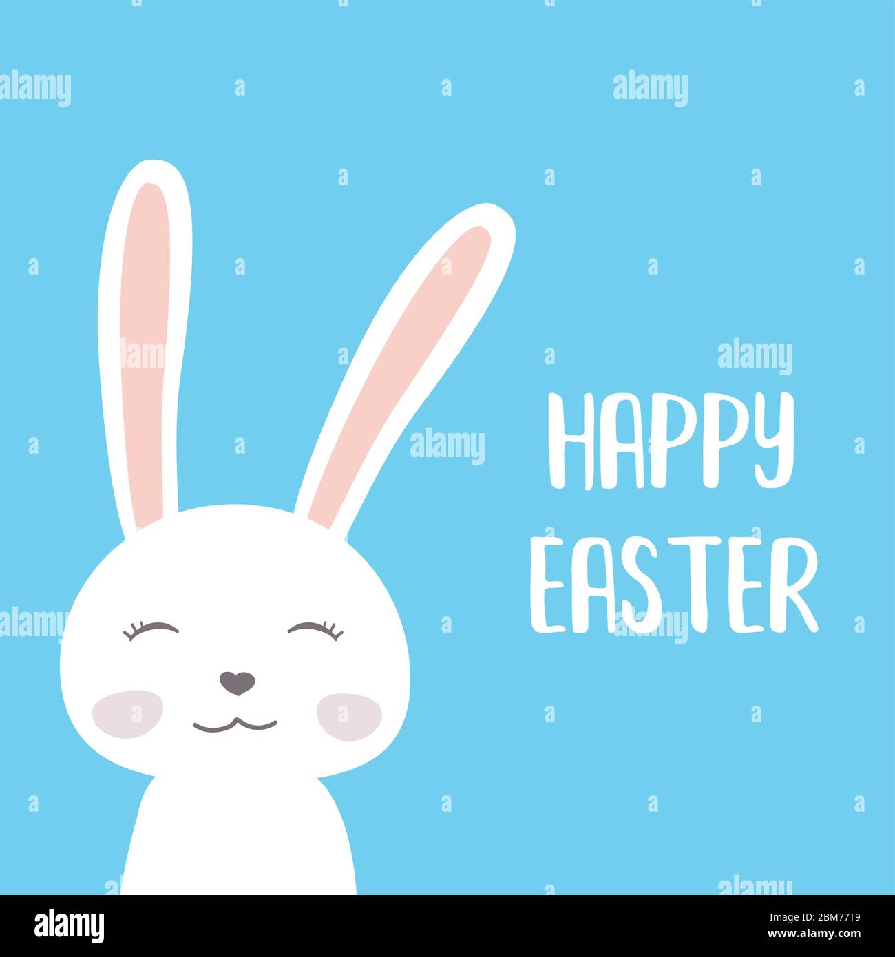 Cute cartoon happy ester bunny,doodle vector illustration Stock Vector ...