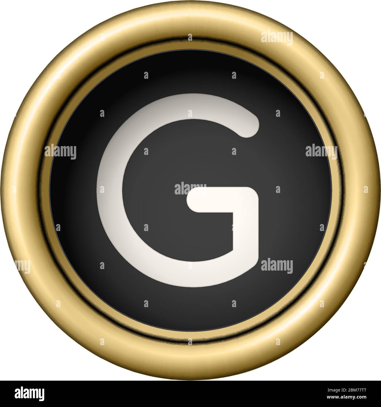 Letter G. Vintage golden typewriter button Stock Vector Image & Art - Alamy