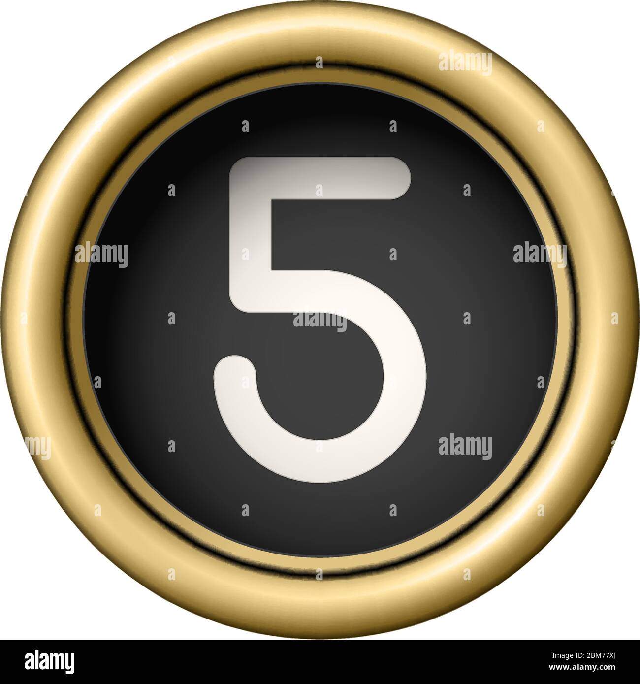 Number 5. Vintage golden typewriter button Stock Vector Image & Art - Alamy