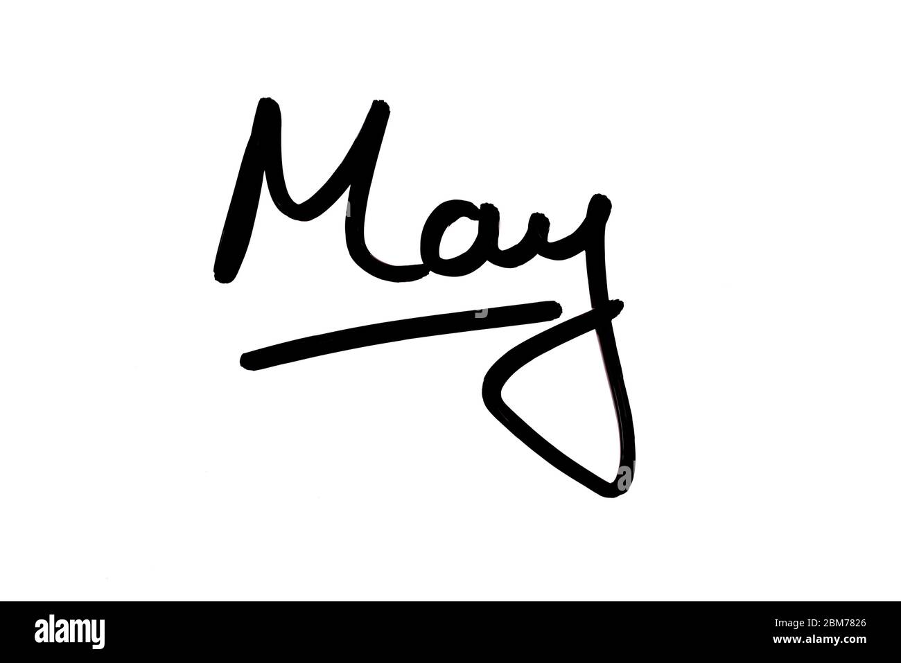 May handwritten on a white background Stock Photo - Alamy