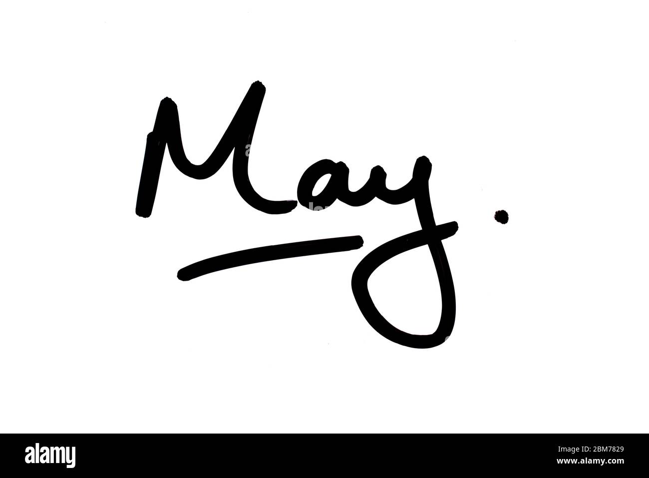 May handwritten on a white background Stock Photo - Alamy