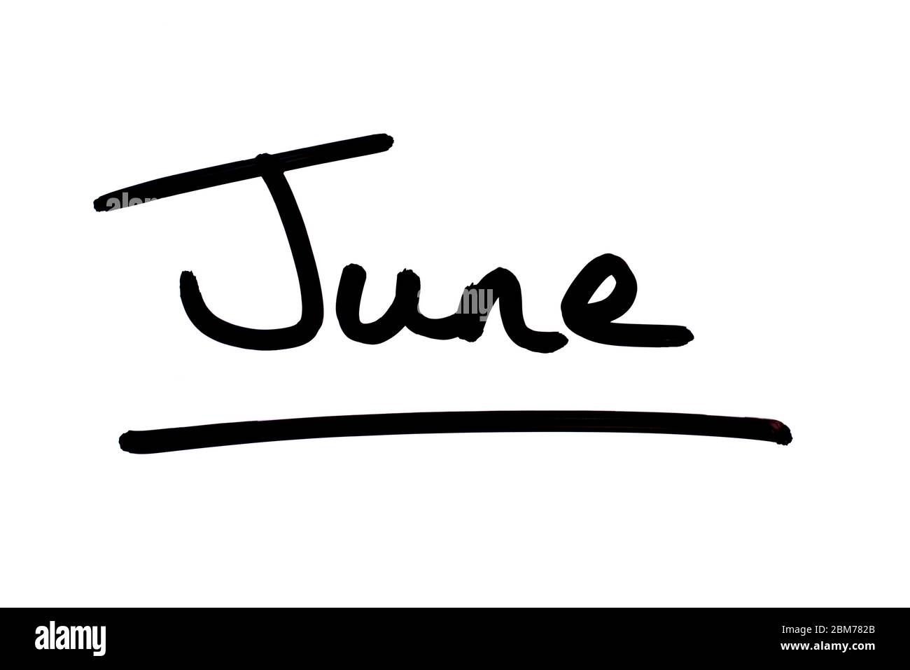 June handwritten on a white background Stock Photo - Alamy