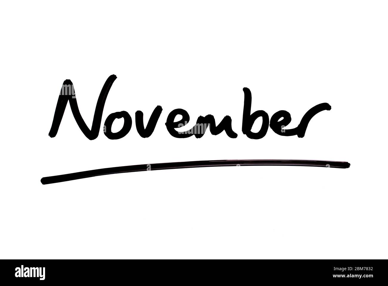 November handwritten on a white background Stock Photo - Alamy