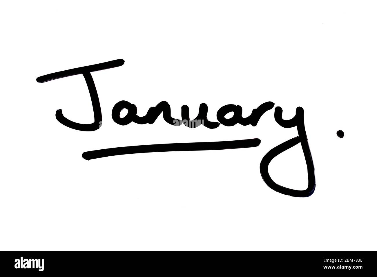 January handwritten on a white background Stock Photo - Alamy