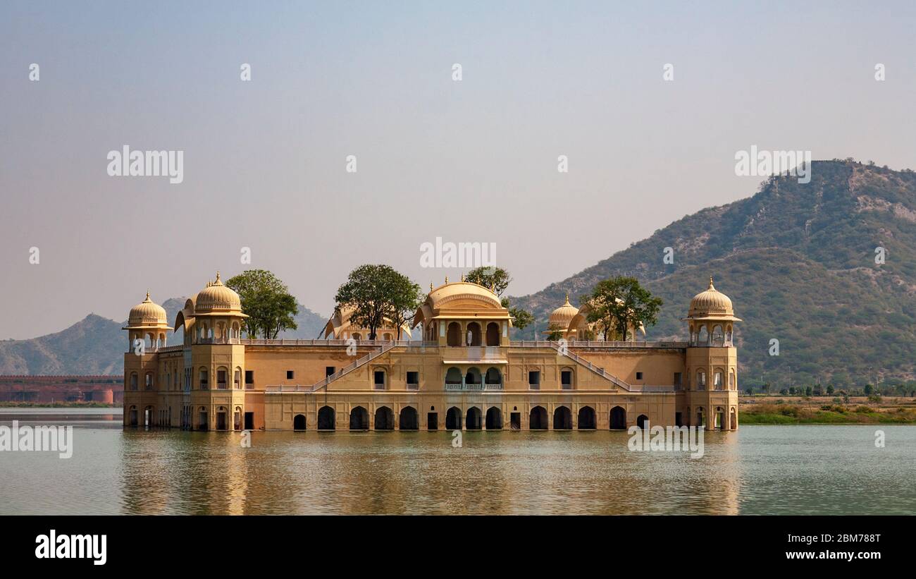 Jal Mahal or Water Palace floating on Man Sagar Lake in Jaipur, India ...