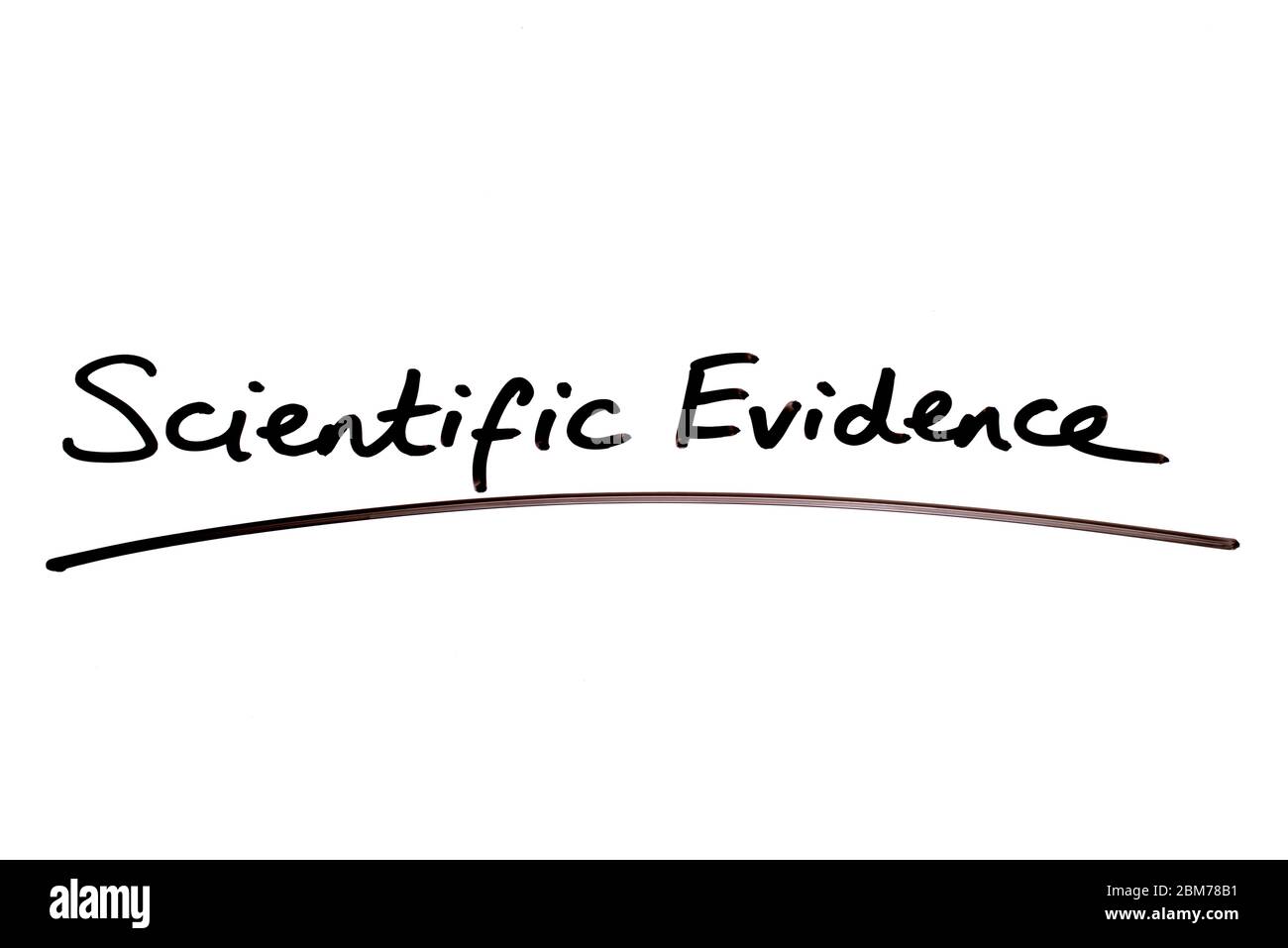 Scientific Evidence handwritten on a white background Stock Photo - Alamy