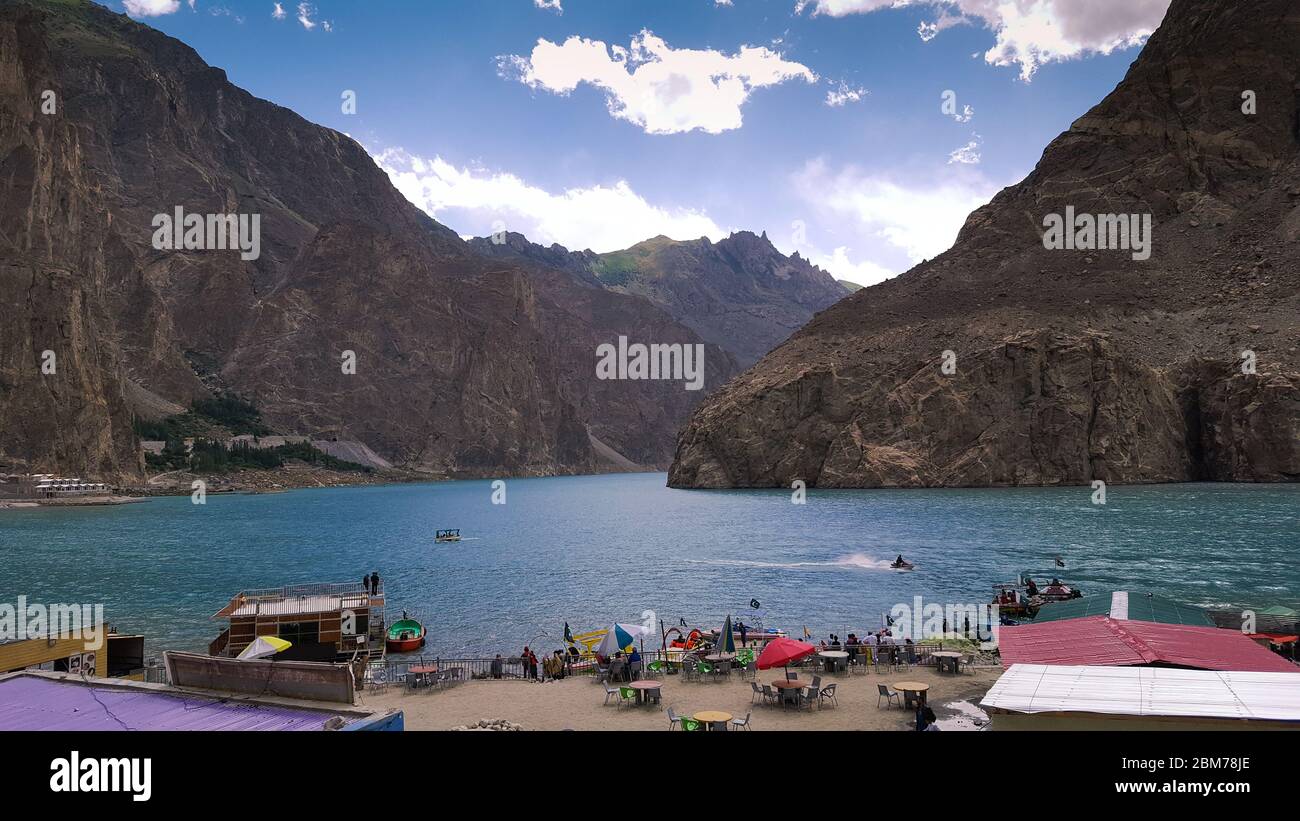 Beautiful tourist place and blue water lake, attabad lake in gilgit ...