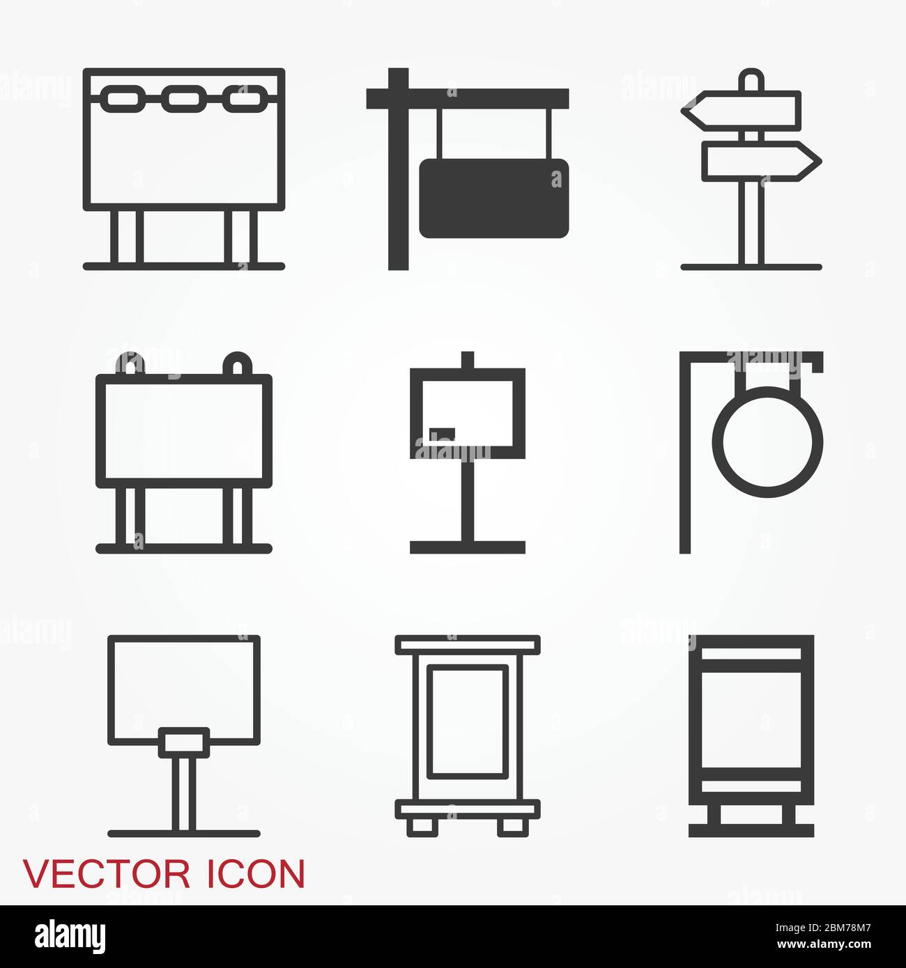 Signage icon. Signboard flat symbol. Illustration isolated on ...