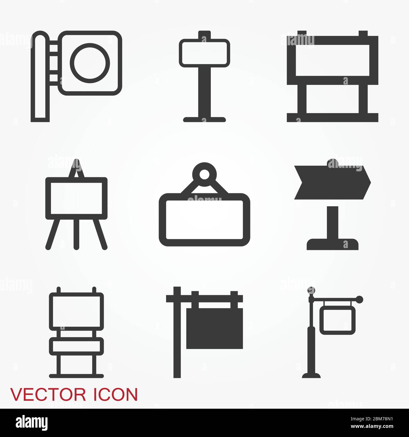 Signage icon. Signboard flat symbol. Illustration isolated on ...