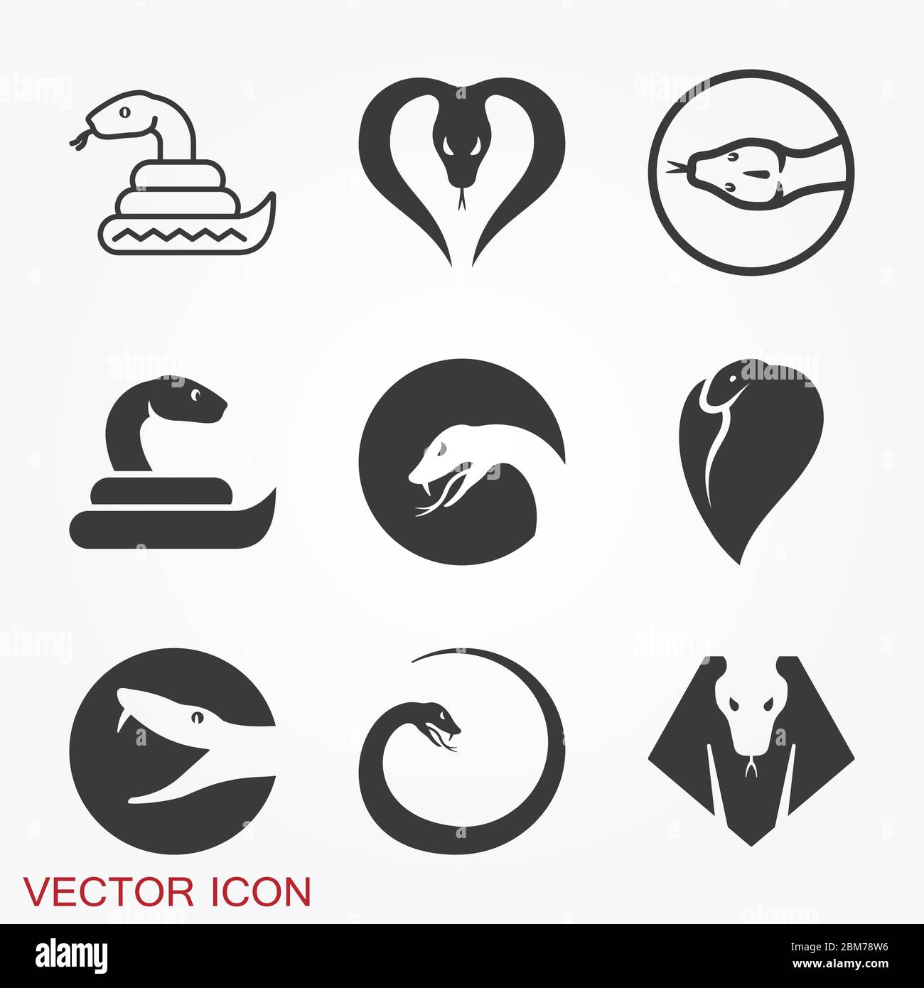 Snake vector icon, animal symbol isolated on background Stock Vector ...