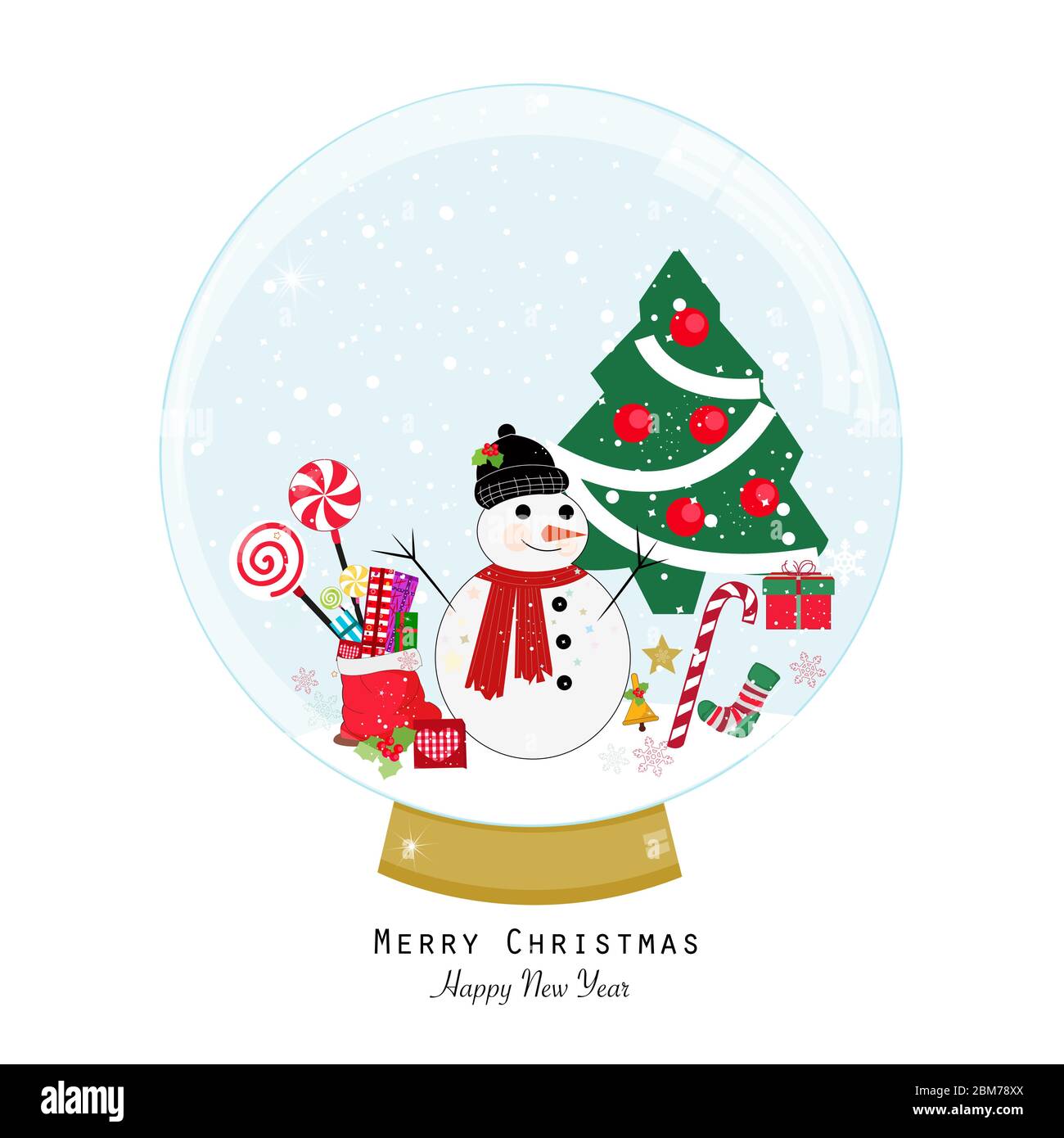 Snow globe. Snowman and new year icon.Happy new year and merry ...