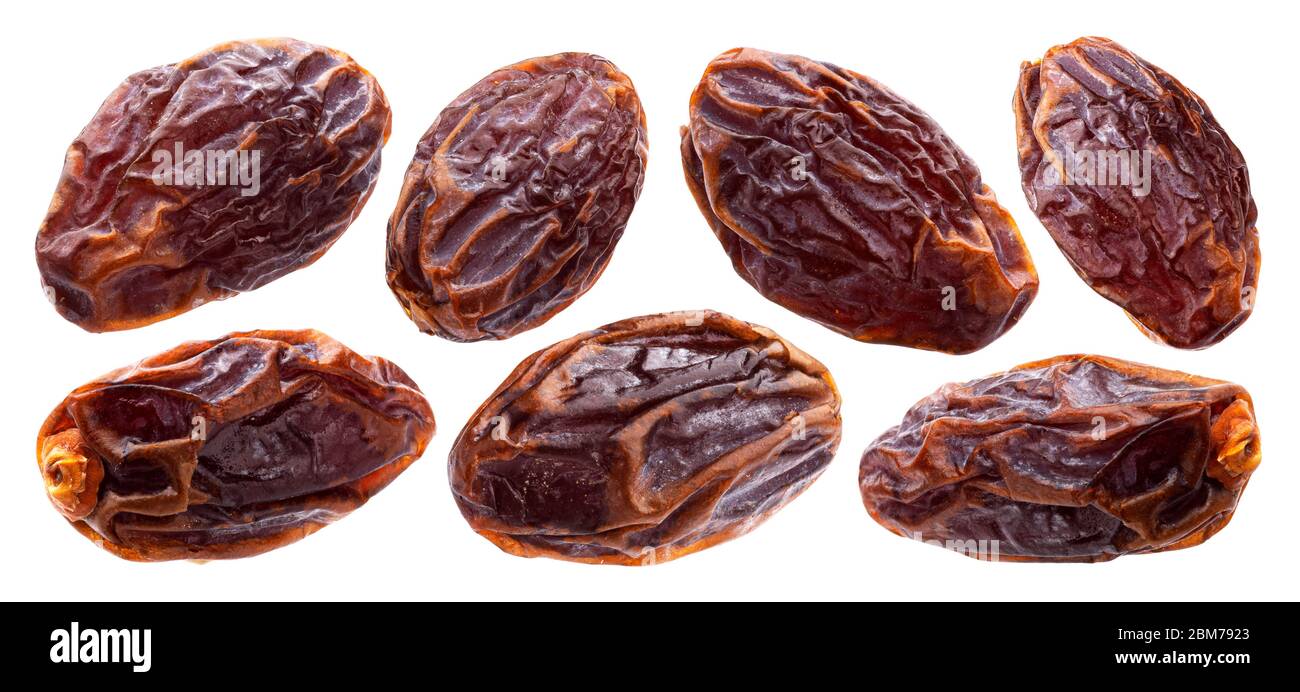Dried jumbo dates isolated on white background with clipping path Stock ...