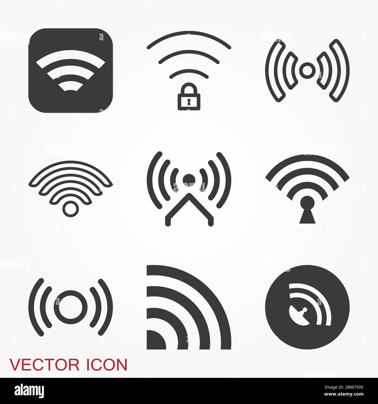 Wifi vector icon. Computer and network connections symbol isolated on ...
