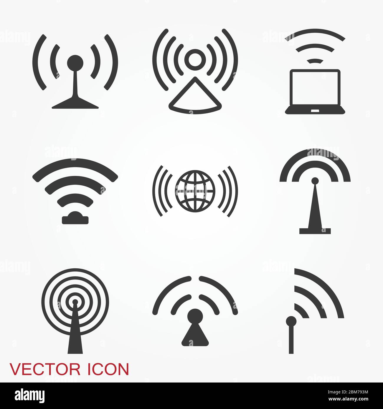 Wifi vector icon. Computer and network connections symbol isolated on ...