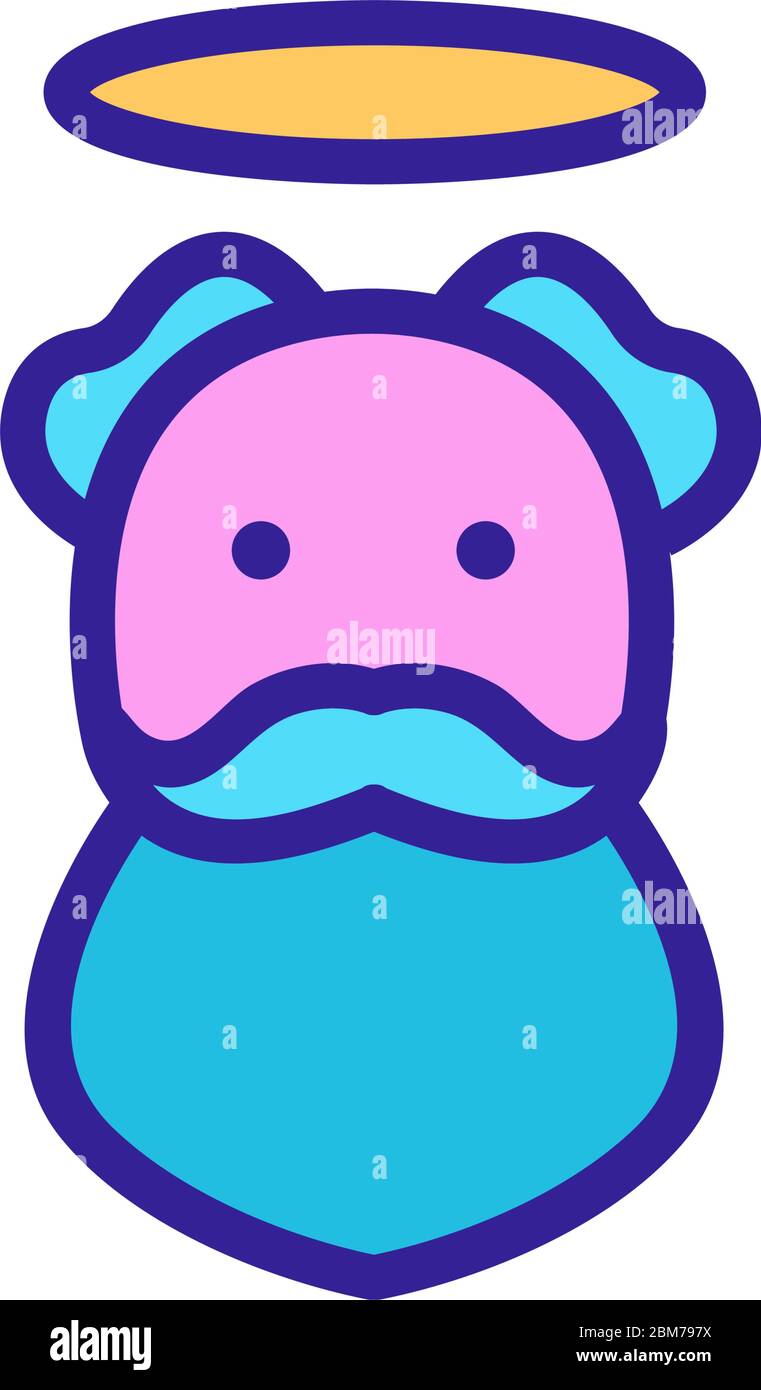 holy religious man with halo icon vector outline illustration Stock ...