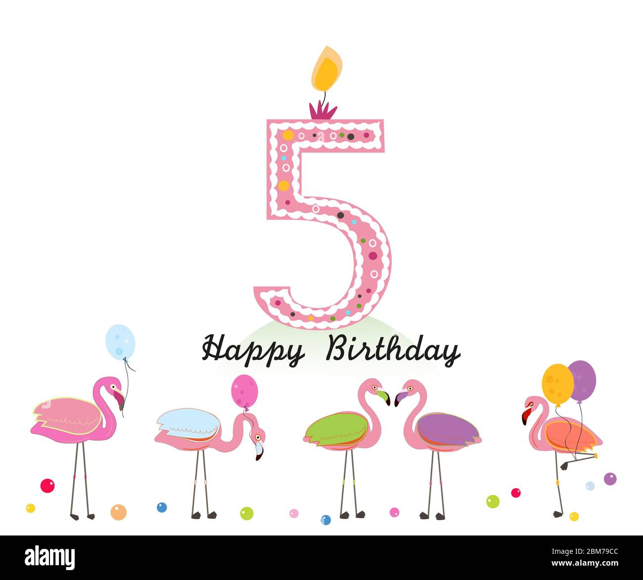 Five flamingos Stock Vector Images - Alamy