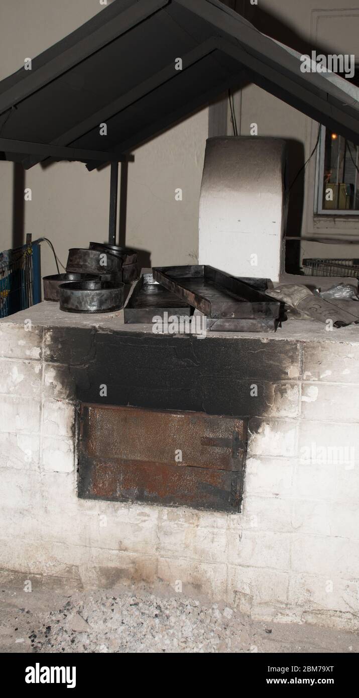 traditional stone wood oven. firewood, natural and rustic stove, in ...