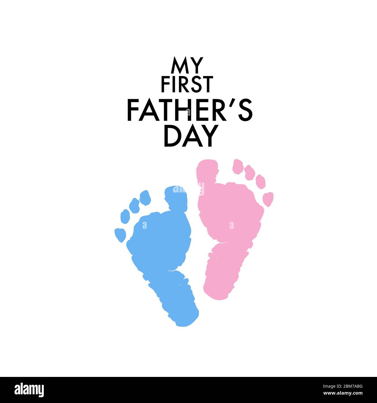 My First Father Day. Baby foot prints. Happy Father's Day greeting card ...
